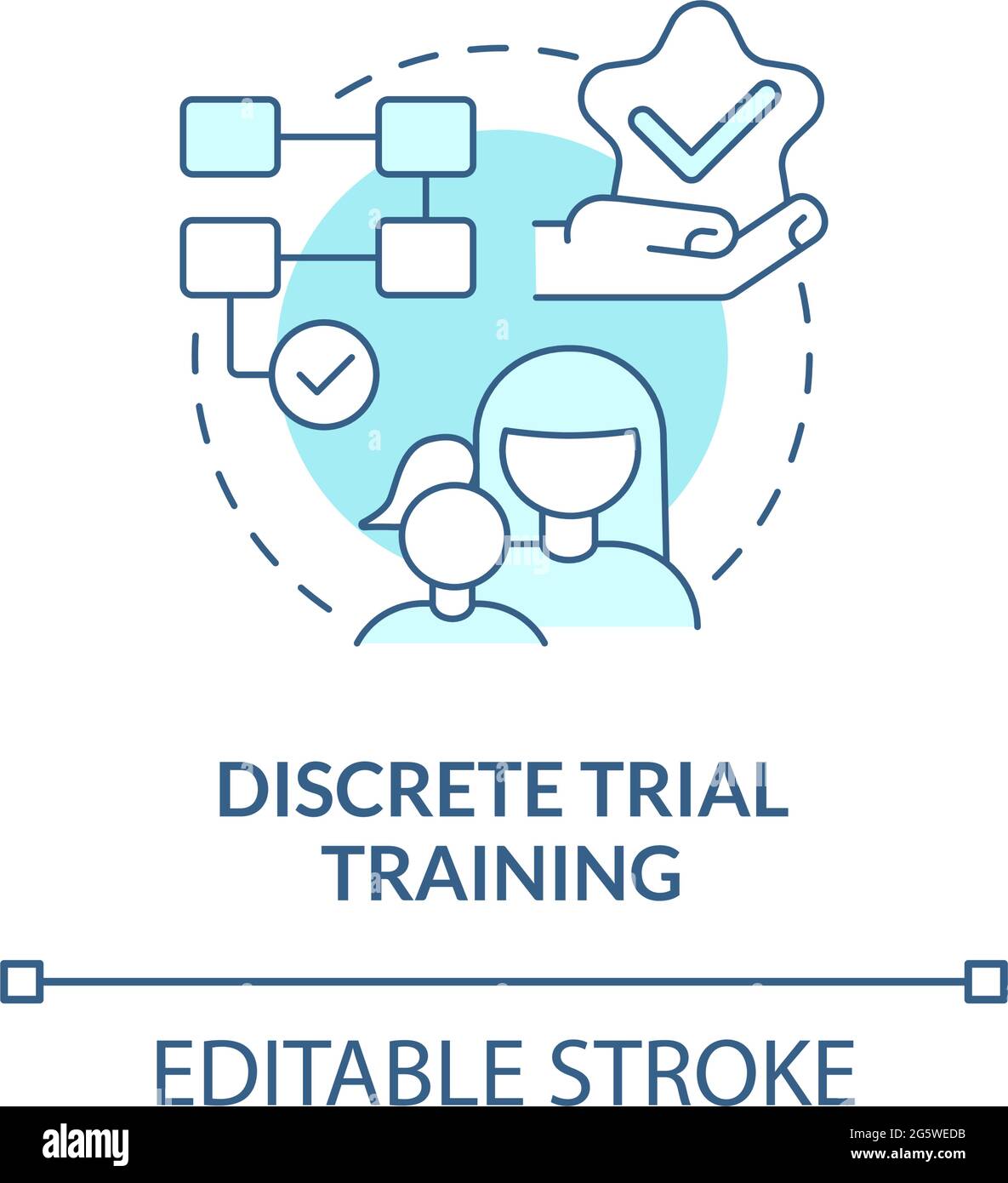 Discrete trial training concept icon. Autistic behavior correction ...