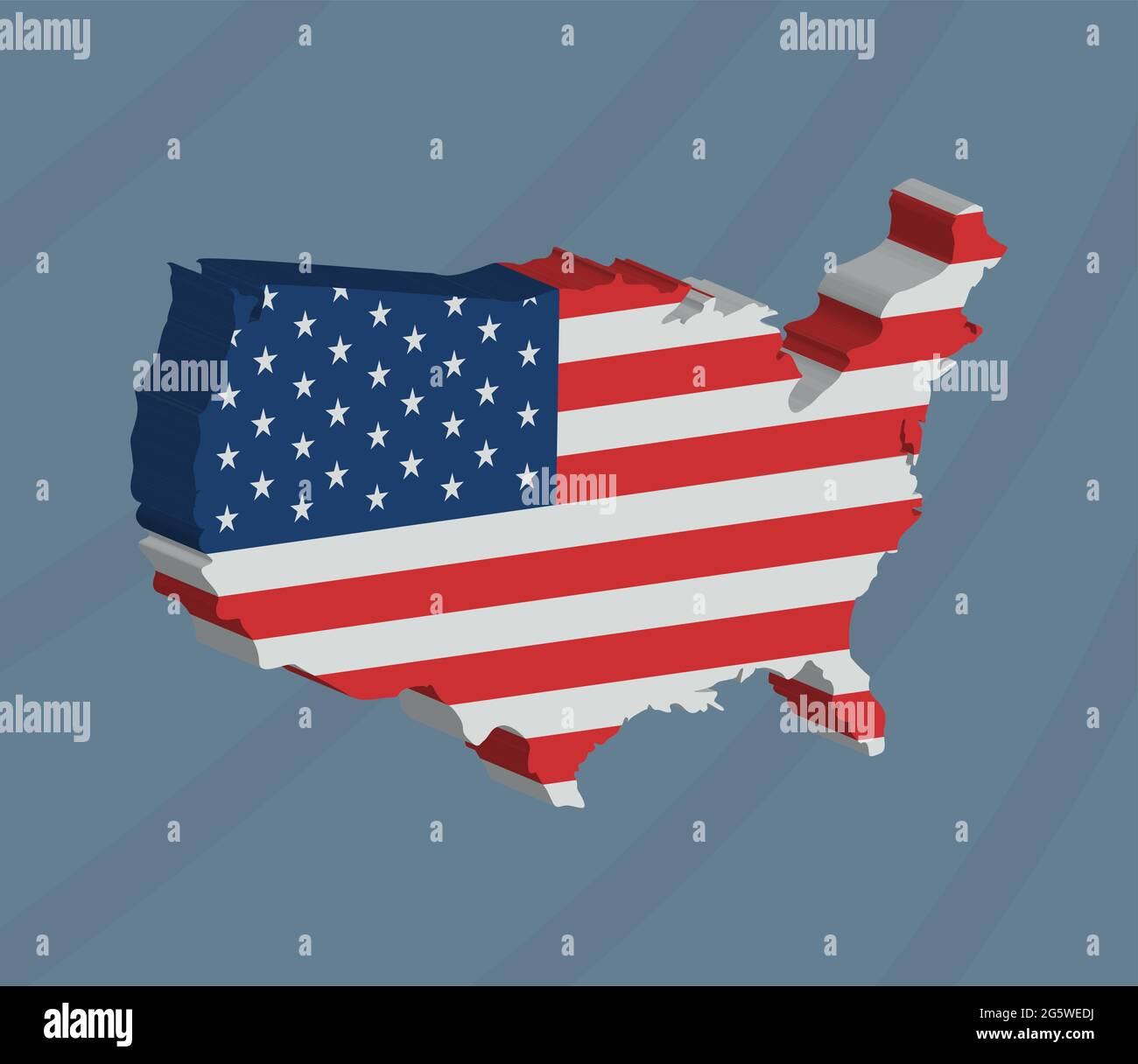 usa isometric map and flag geography icon Stock Vector Image & Art - Alamy