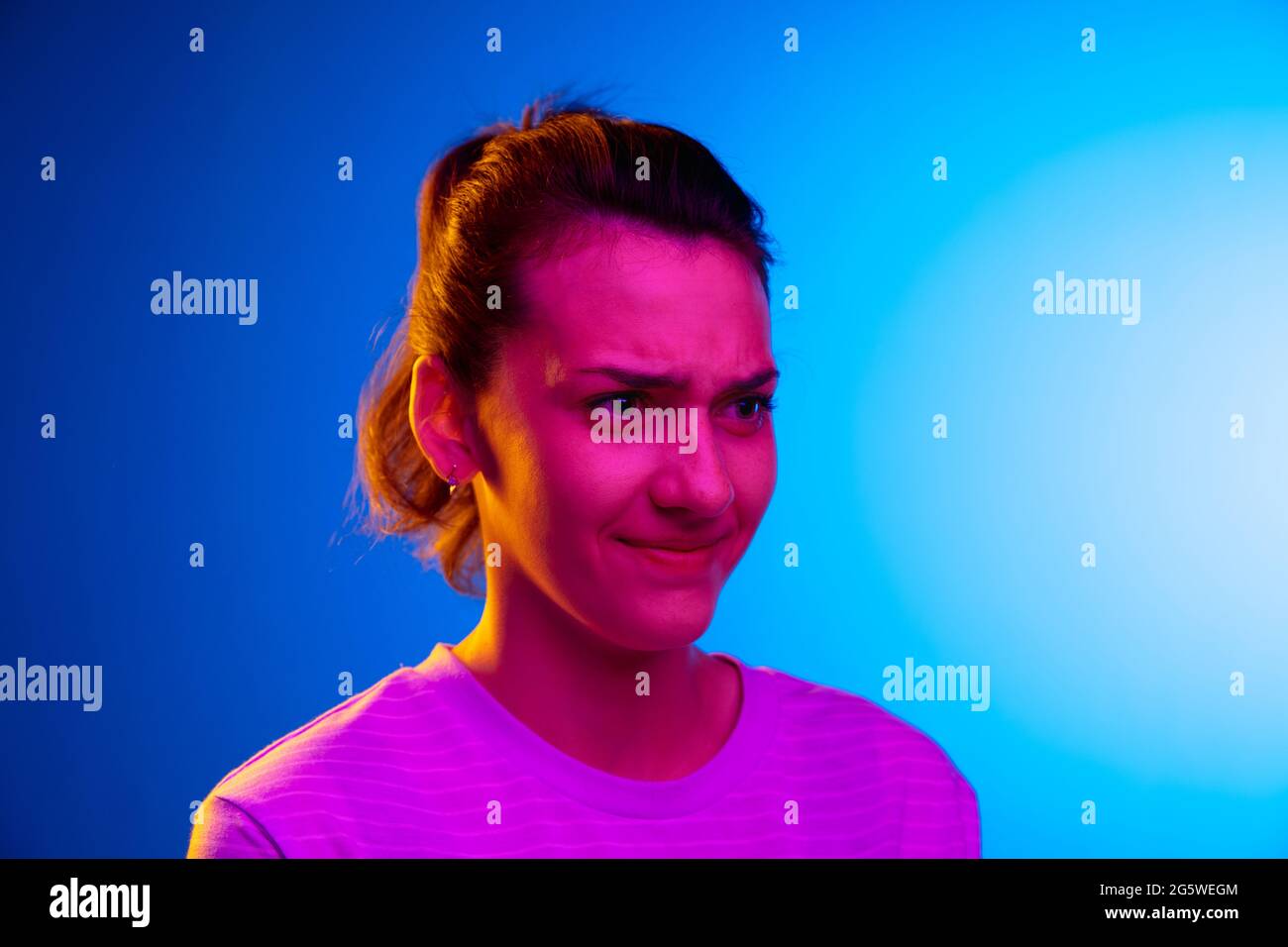Ew Its So Gross Young Woman With Disgusted Expression Repulsing