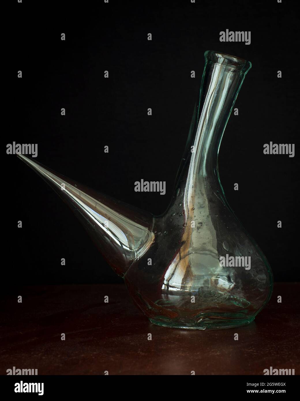 Porron Wine Bottle Still Life Reference Black Background Stock Photo ...