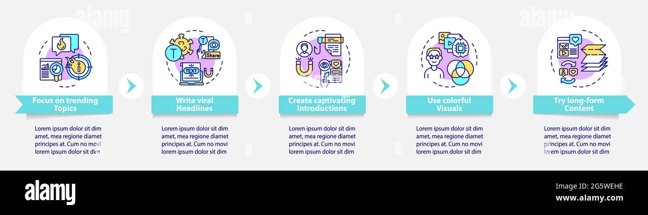 Shareable content creation vector infographic template Stock Vector ...