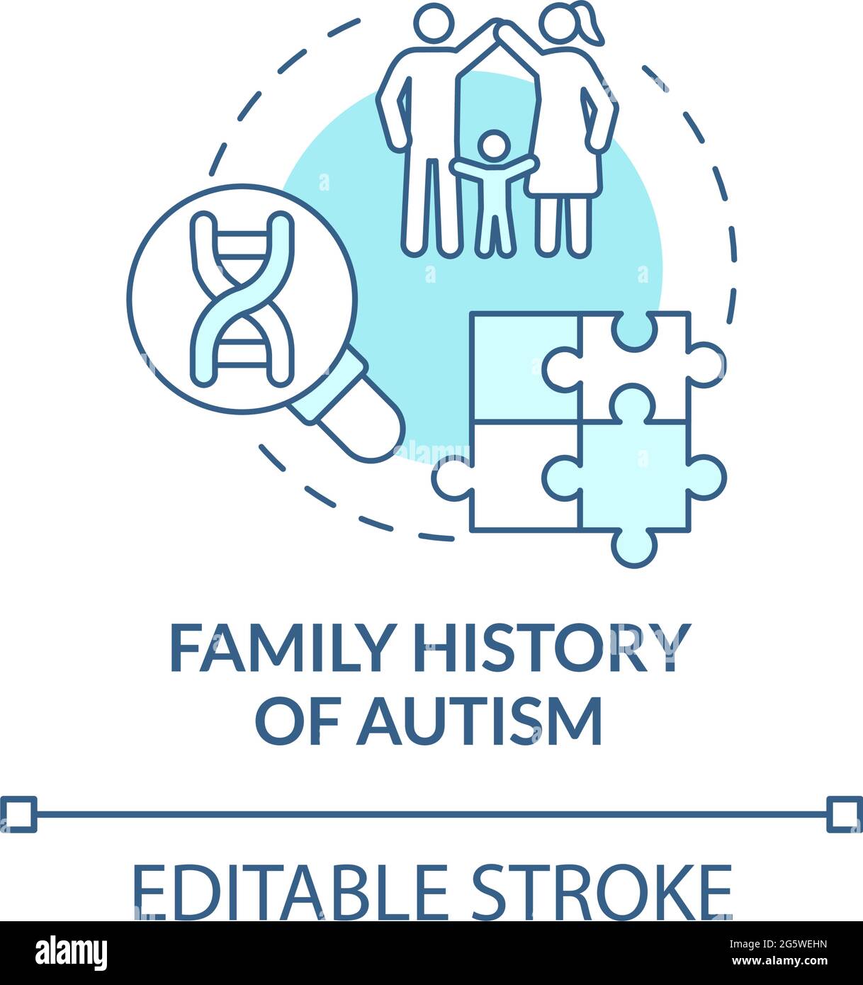 Family autism history concept icon. Autism risk factor abstract idea ...