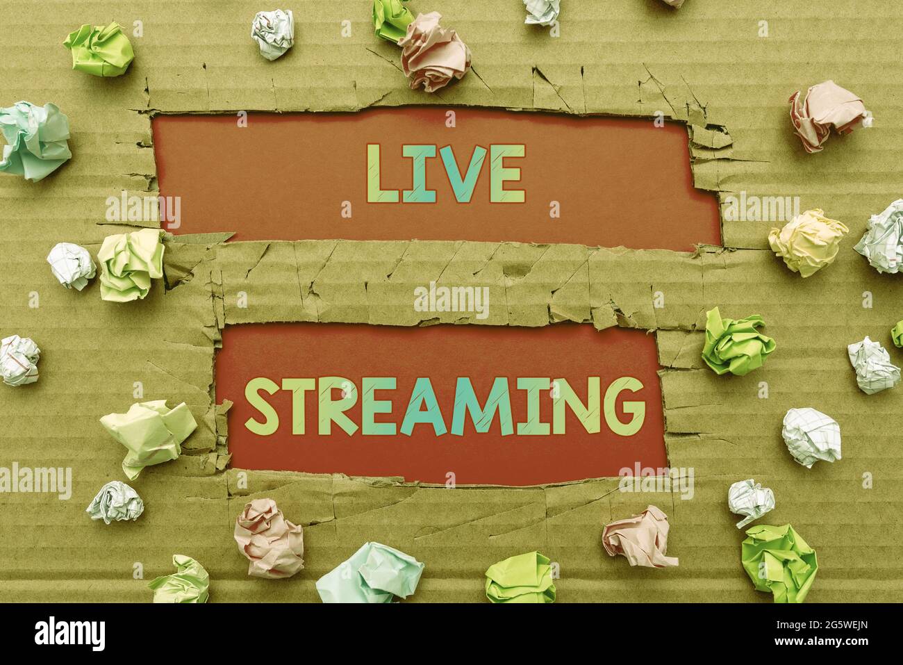 Writing displaying text Live Streaming. Word Written on displaying ...