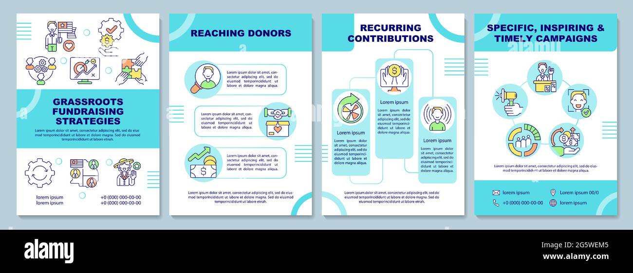 Grassroots fundraising strategies brochure template Stock Vector Image ...