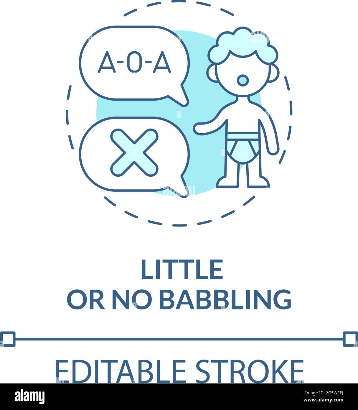 Little and no babbling concept icon Stock Vector Image & Art - Alamy