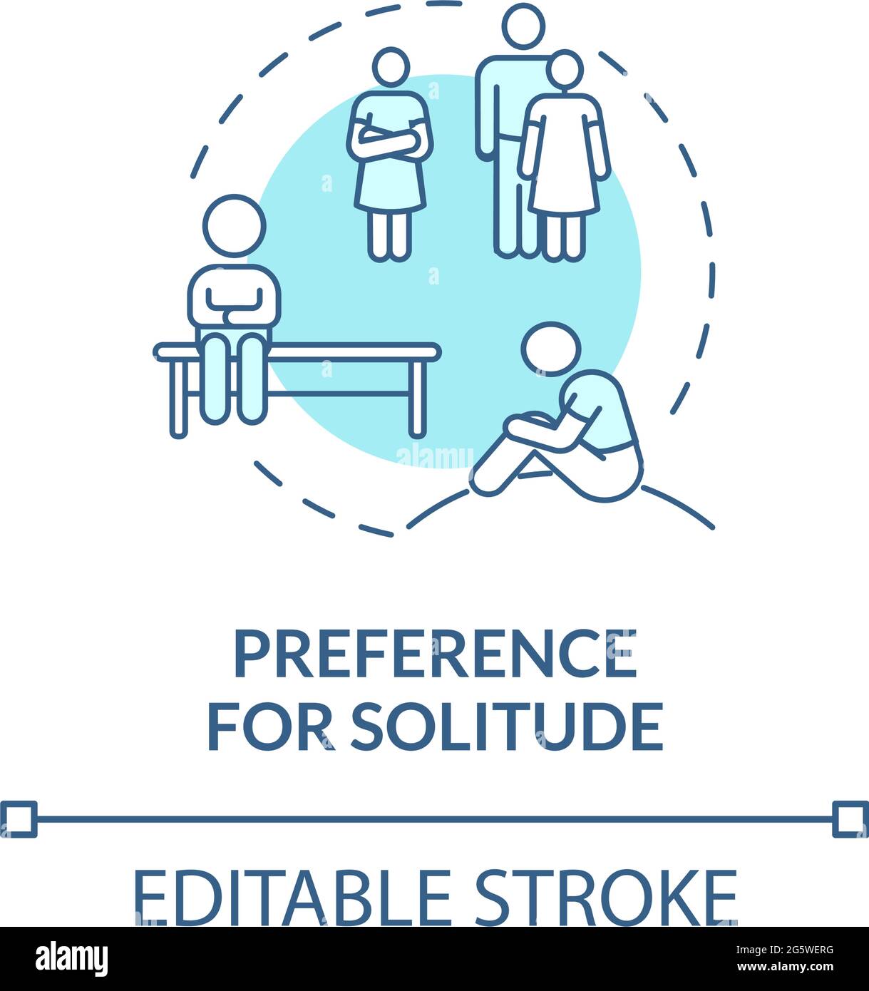 Preference for solitude in autism concept icon Stock Vector Image & Art ...