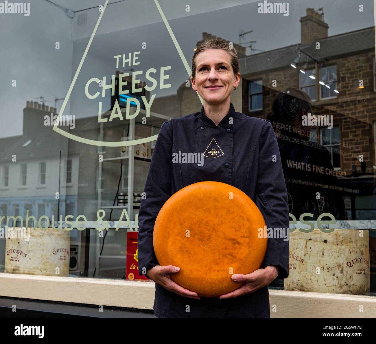 Haddington, East Lothian, Scotland, UK, 30th June 2021. The Cheese Lady ...