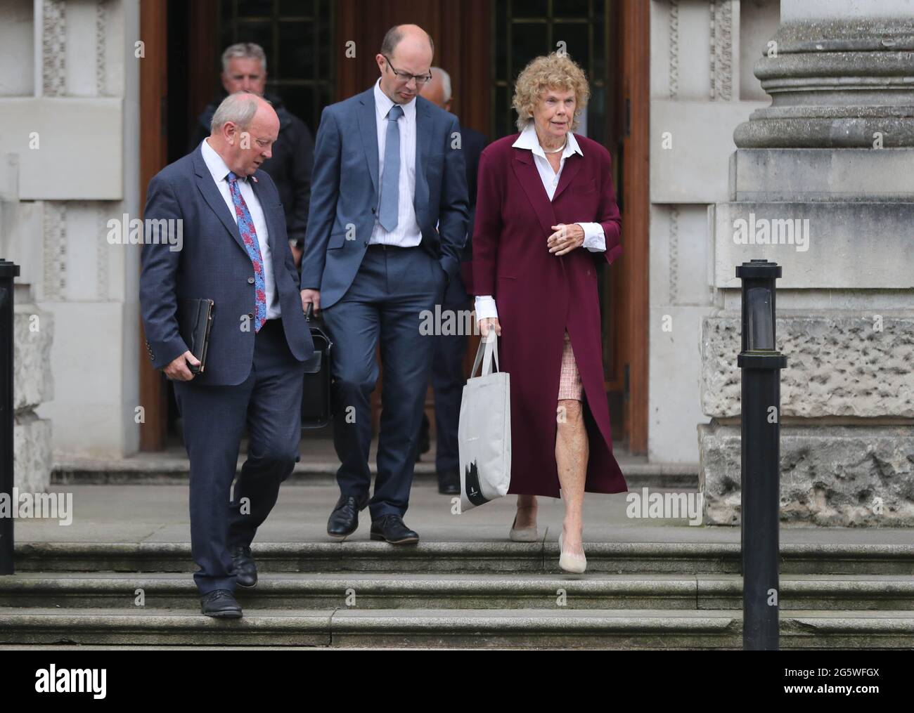 TUV leader Jim Allister,solicitor Colin Dougan and Baroness Hoey ...