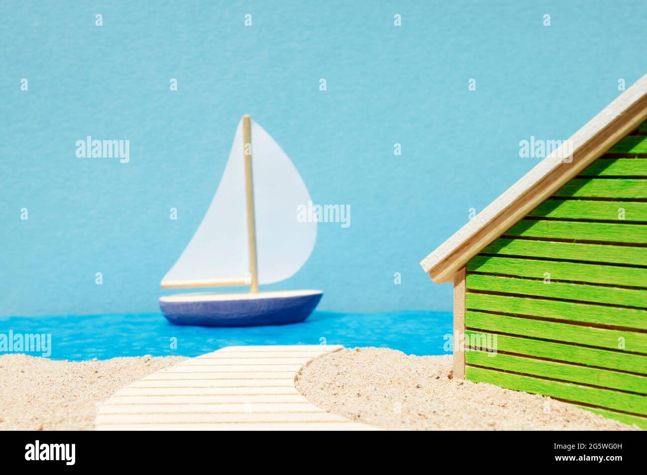 Model beach scene Stock Photo - Alamy