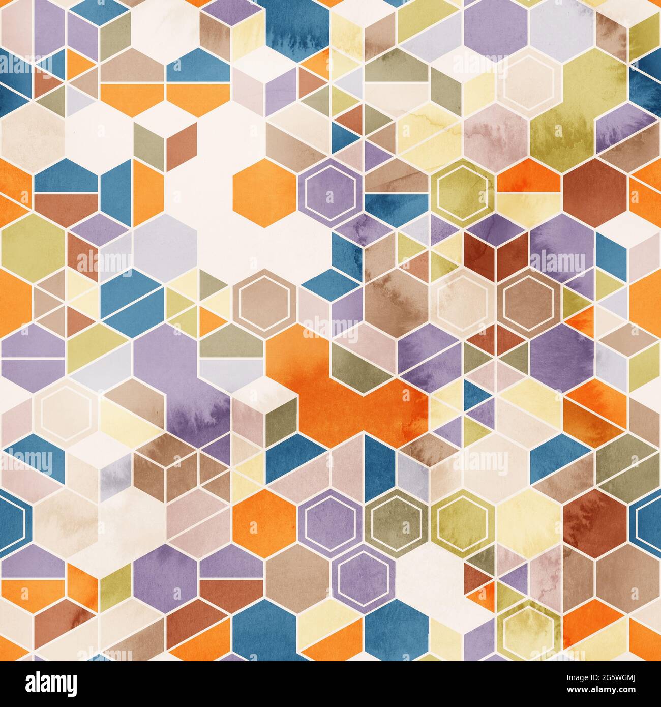 Repetitive pattern of hexagons in vibrant colors hi-res stock ...