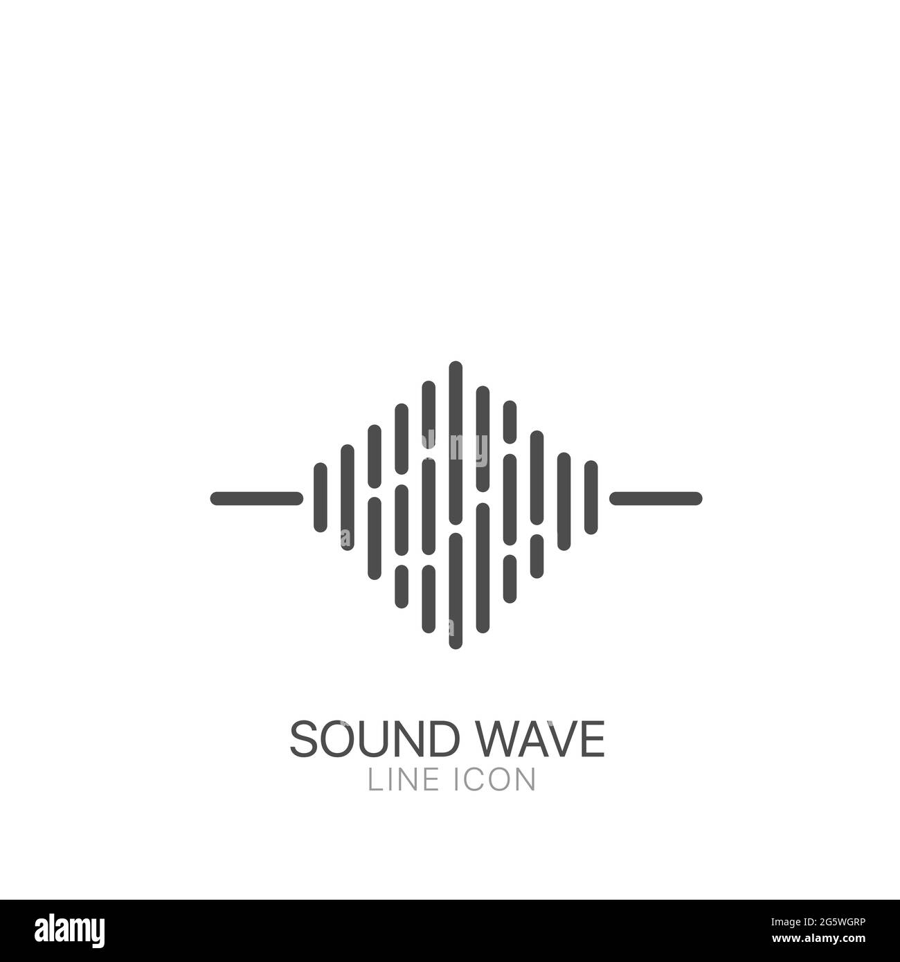 Sound wave outline vector icon. Editable stroke Sound wave equalizer ...