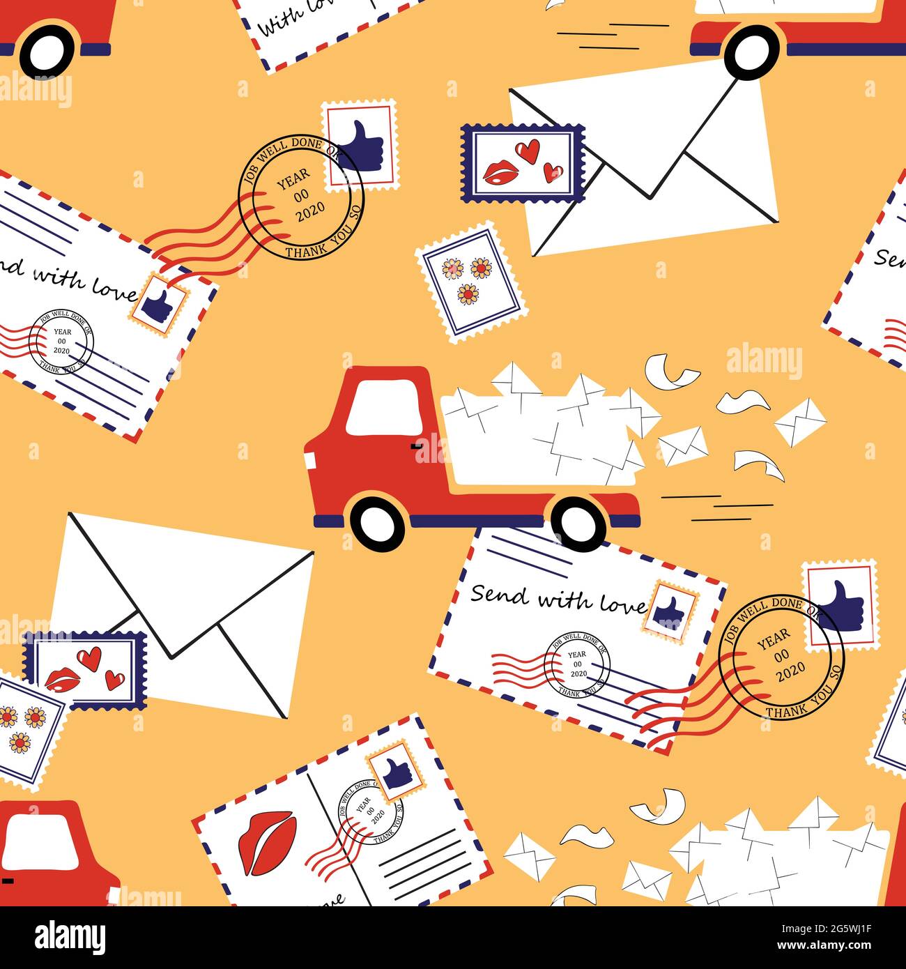 Vintage post office van Stock Vector Images - Alamy