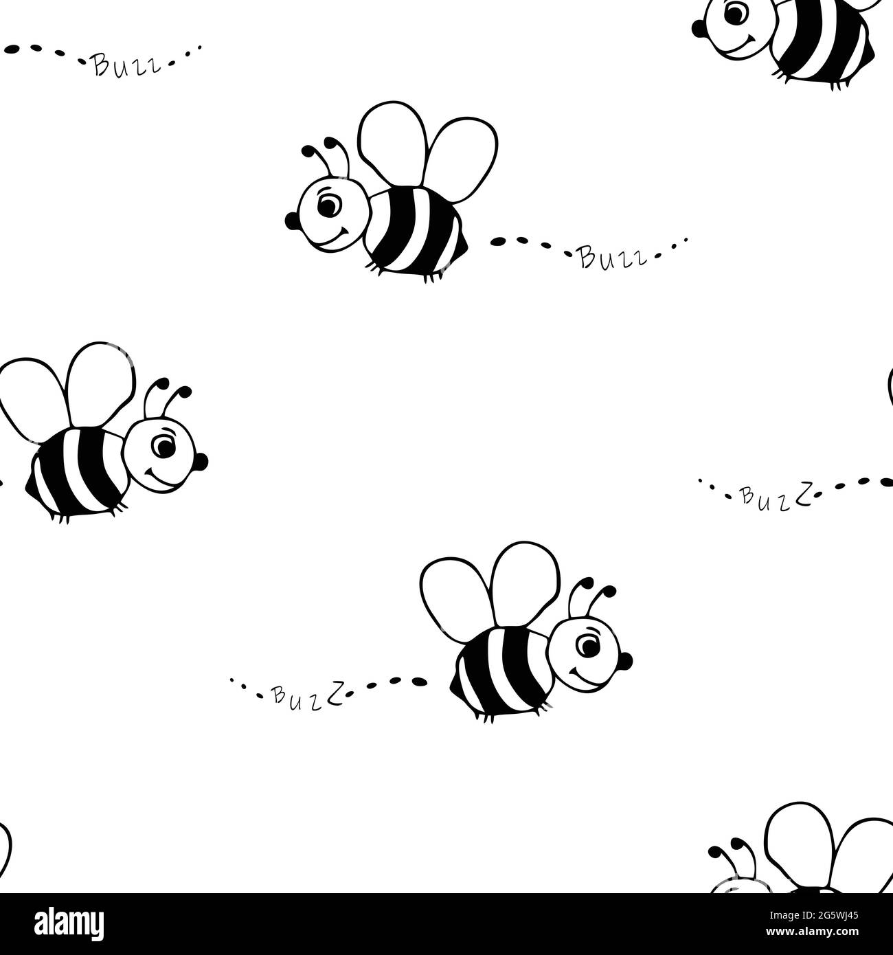 Bee Black And White Simple