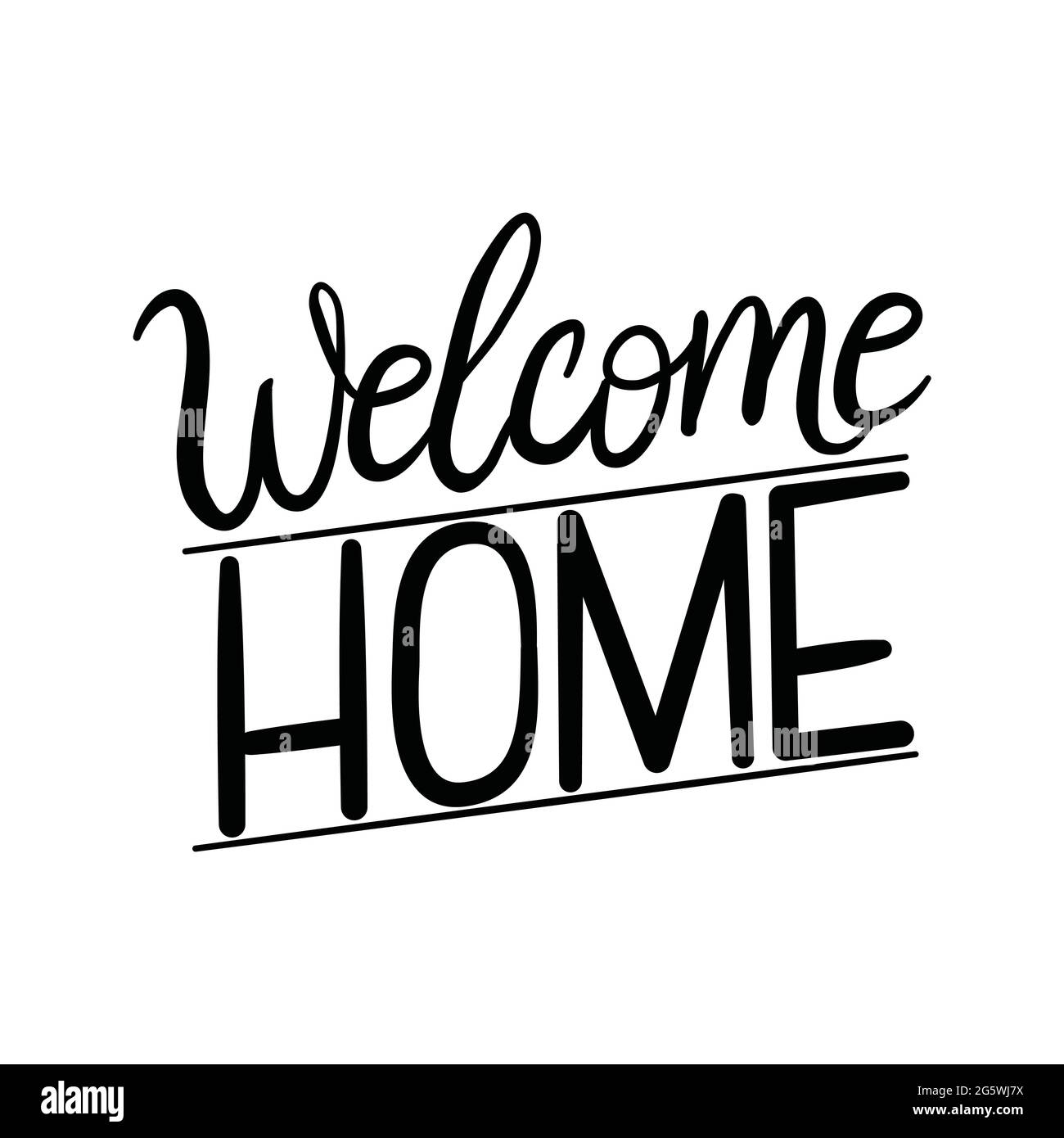 Home lettering typography poster. Handmade lettering print. Vector ...