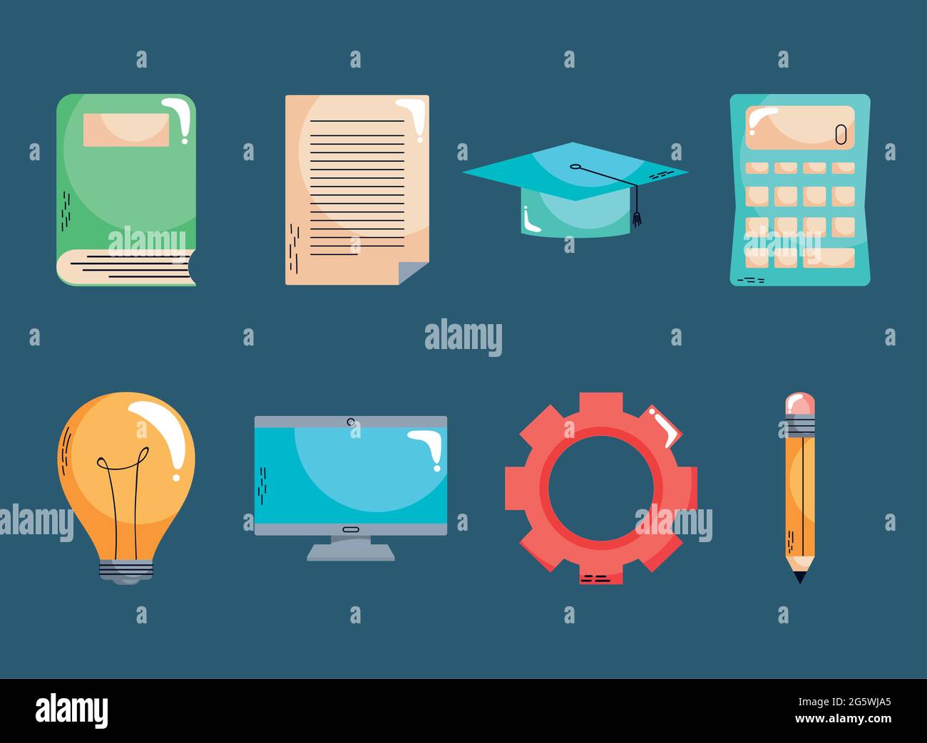learning and school icon set Stock Vector Image & Art - Alamy