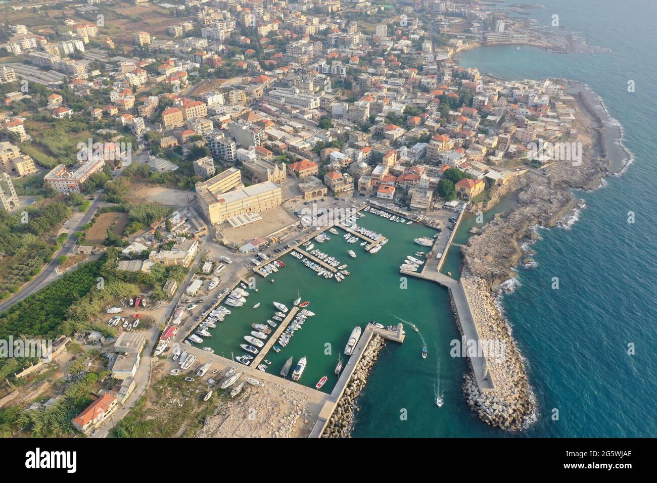 Batroun Bay from Drone Stock Photo - Alamy