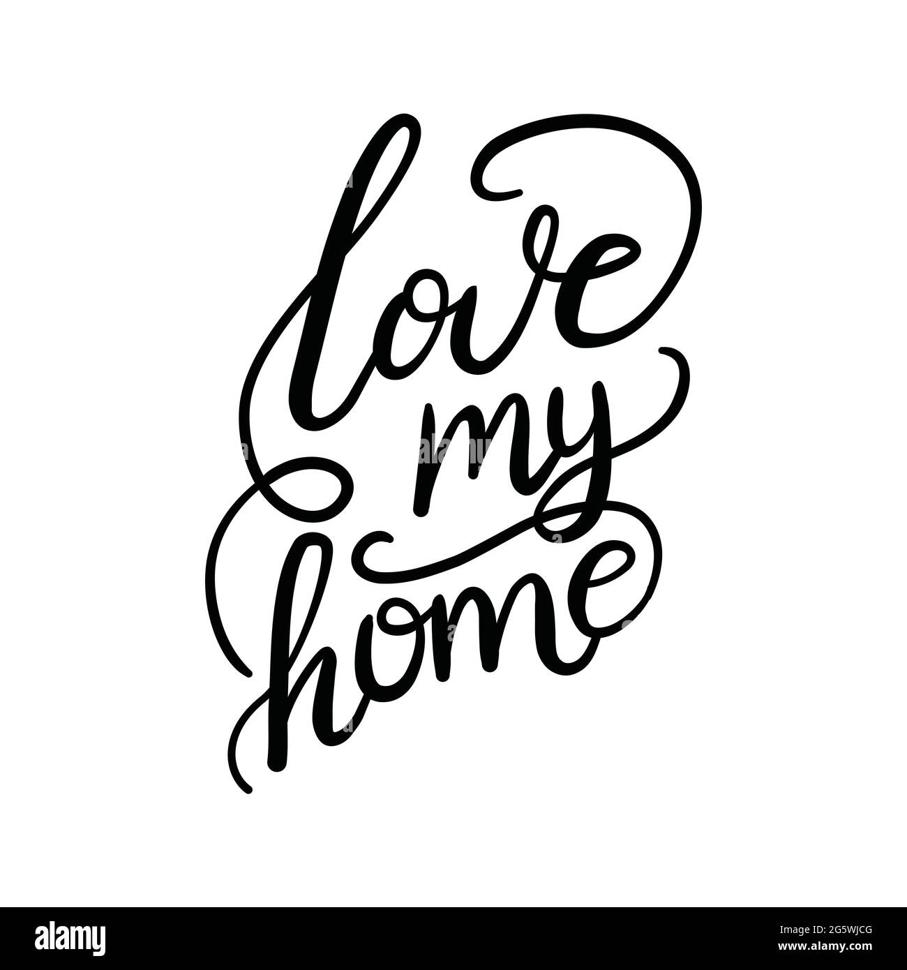 Home lettering typography poster. Handmade lettering print. Vector ...