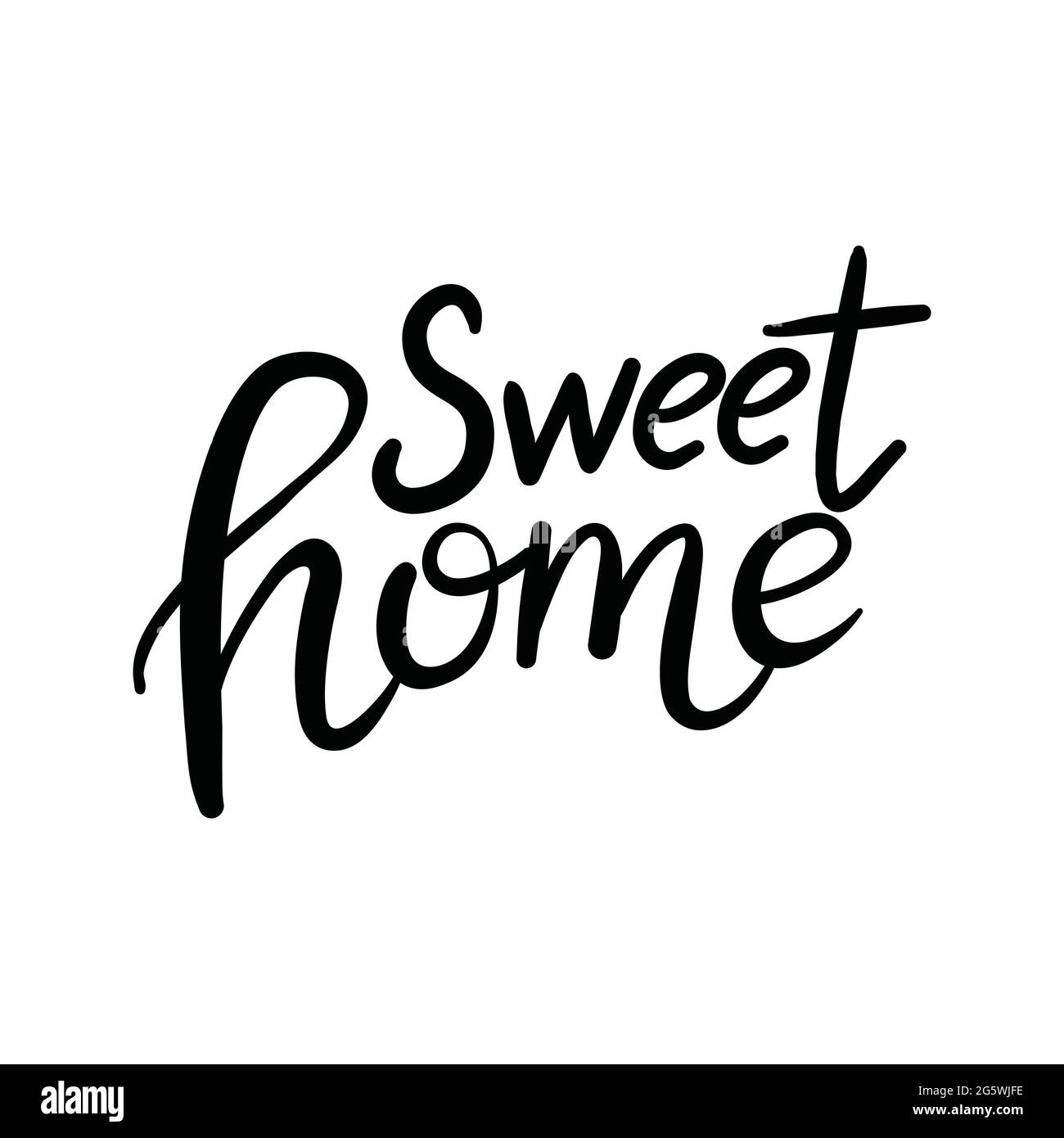 Home lettering typography poster. Handmade lettering print. Vector ...