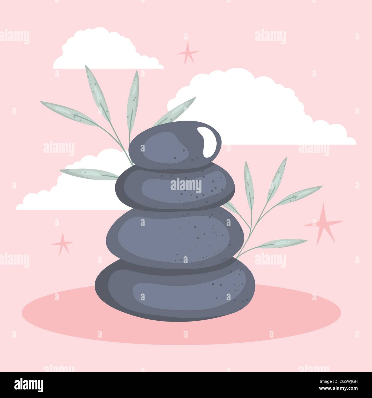 zen stones and leaves illustration Stock Vector Image & Art - Alamy