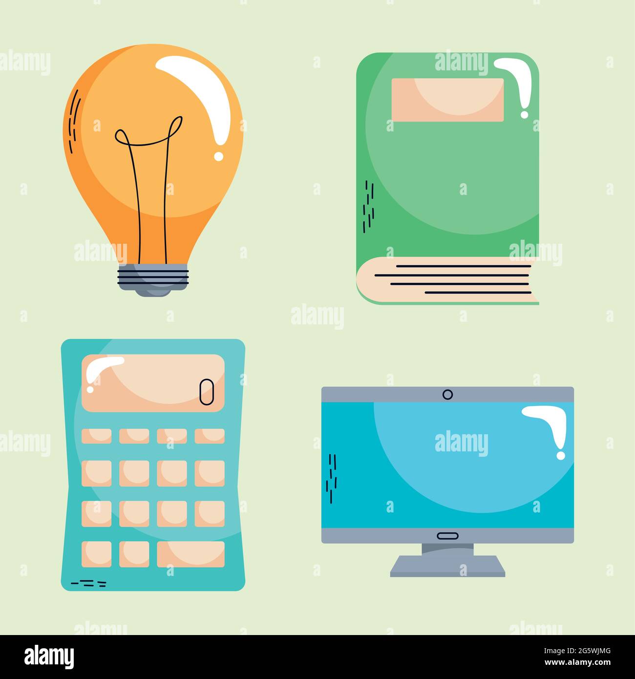 learning and technology icon set Stock Vector Image & Art - Alamy