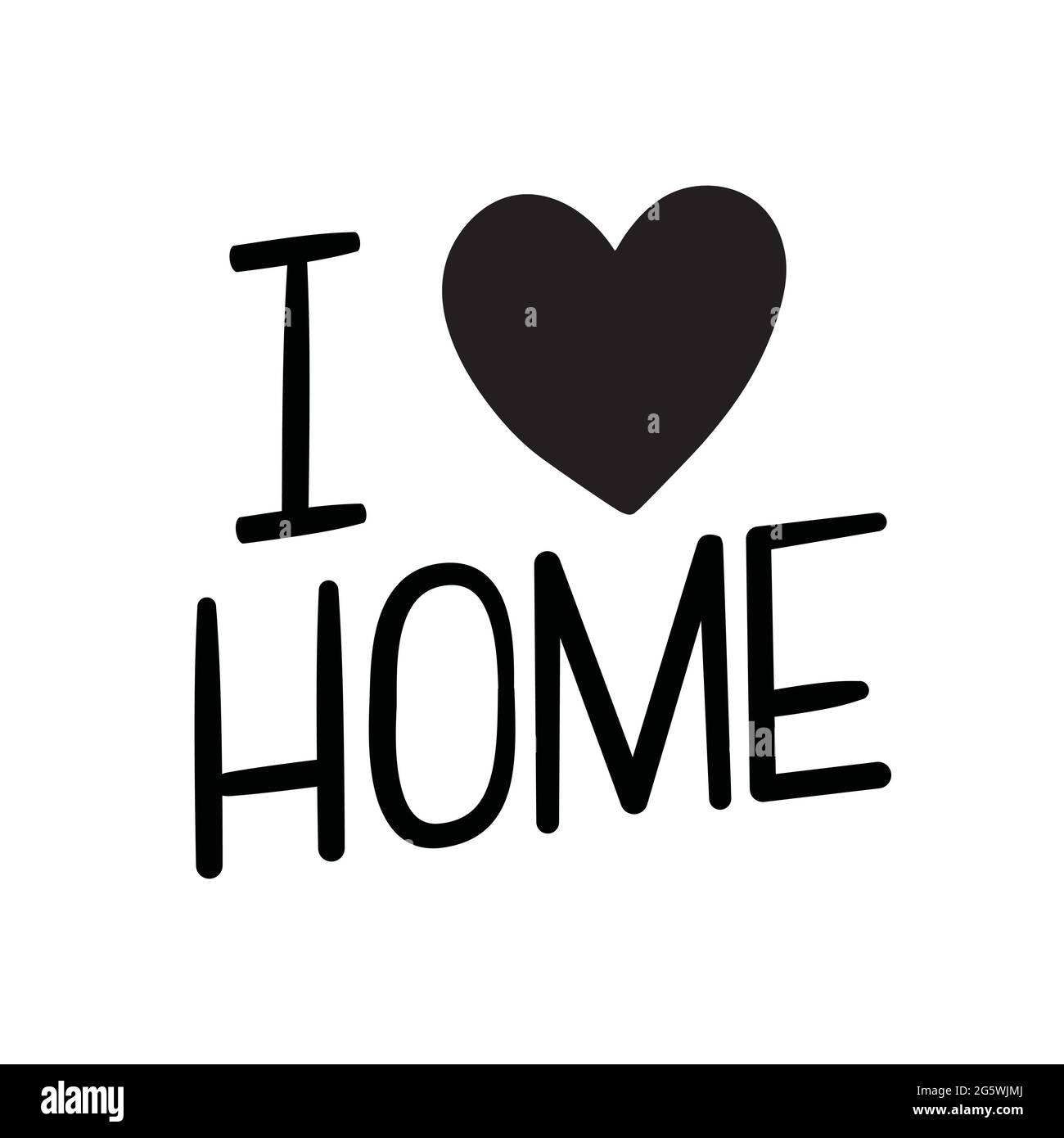 Home lettering typography poster. Handmade lettering print. Vector ...