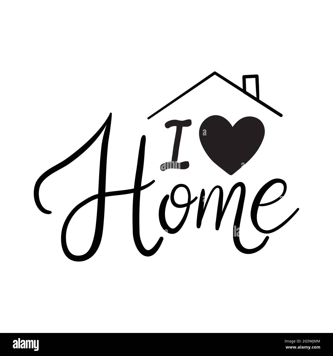 Home lettering typography poster. Handmade lettering print. Vector ...