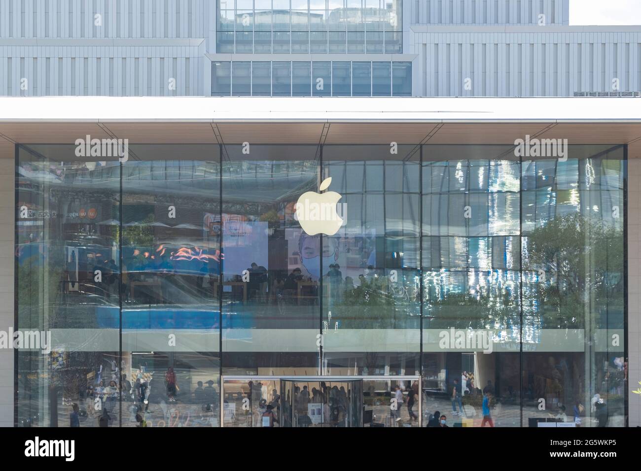 Beijing, CHINA - June 20, 2021: Apple flag-store at Sanlitun Stock ...