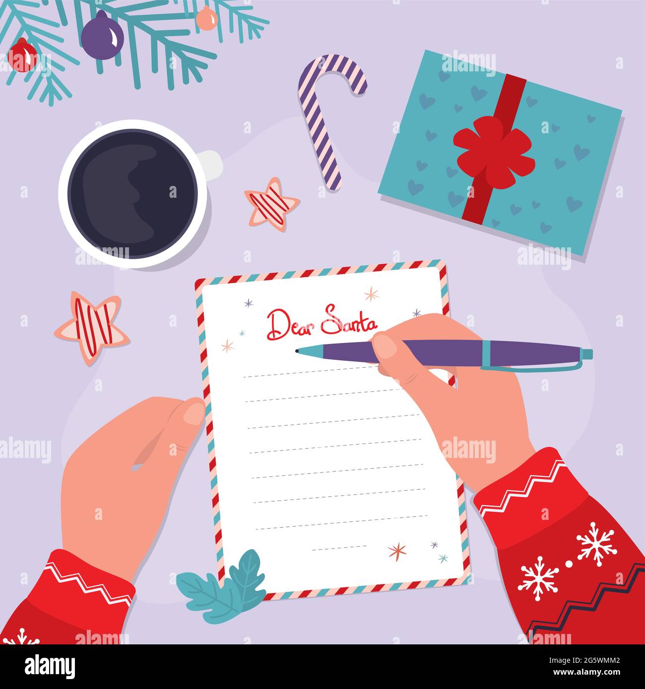Child writes list Stock Vector Images - Alamy