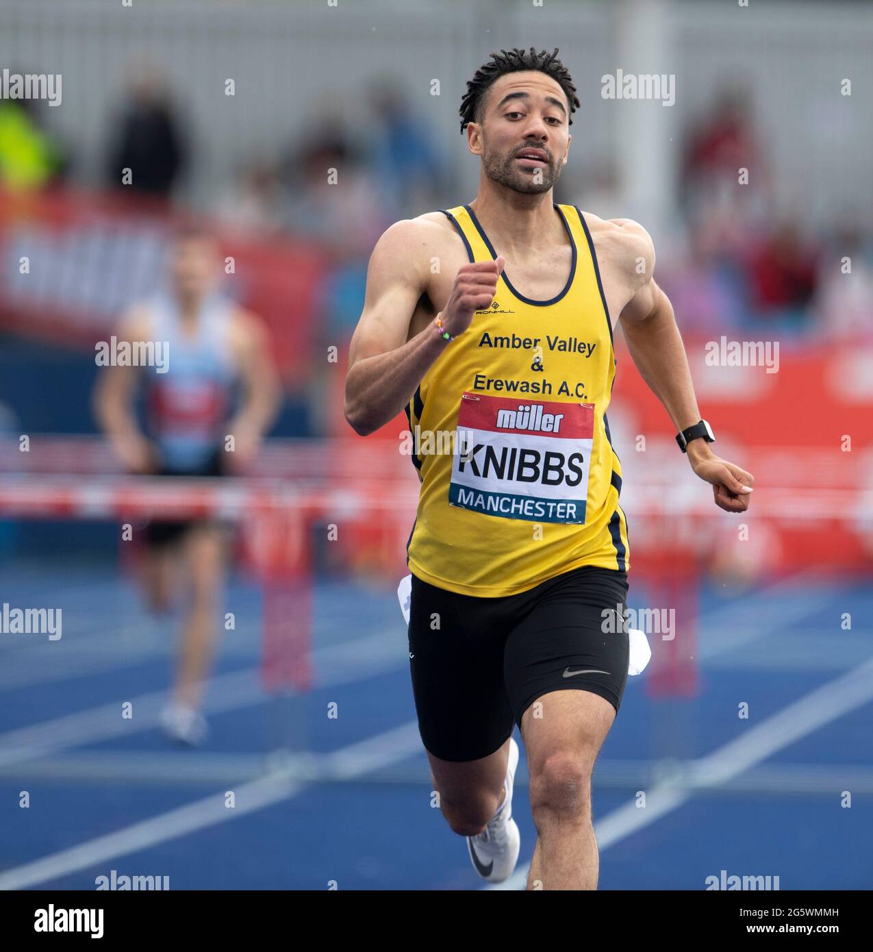 MANCHESTER - ENGLAND 25/27 JUN 21: Alex Knibbs competing in the 400m ...