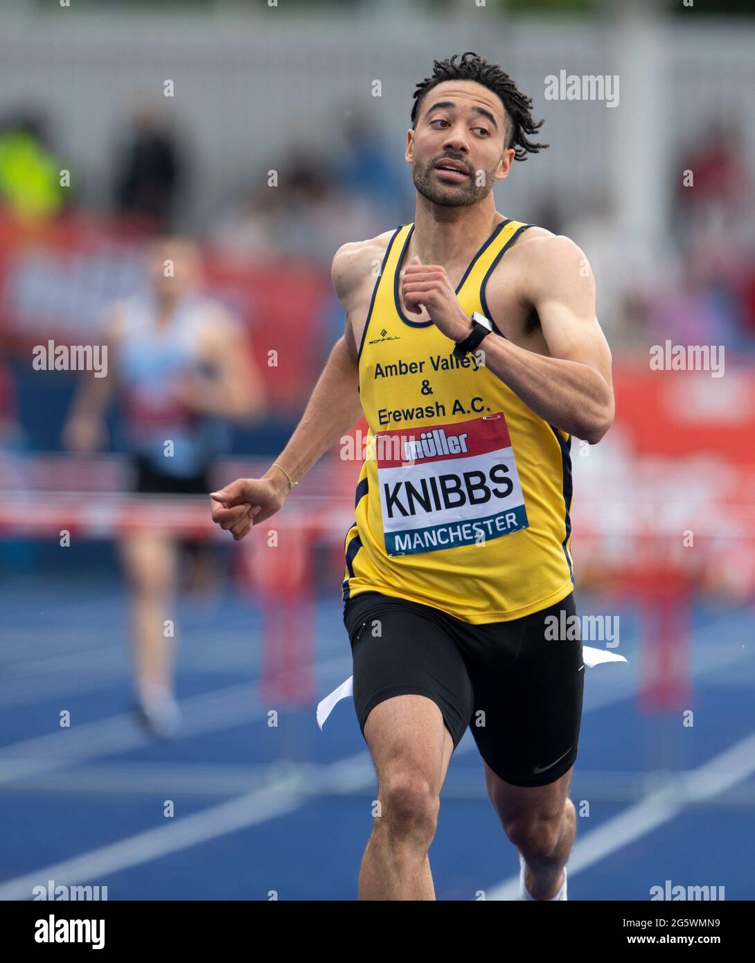 MANCHESTER - ENGLAND 25/27 JUN 21: Alex Knibbs competing in the 400m ...