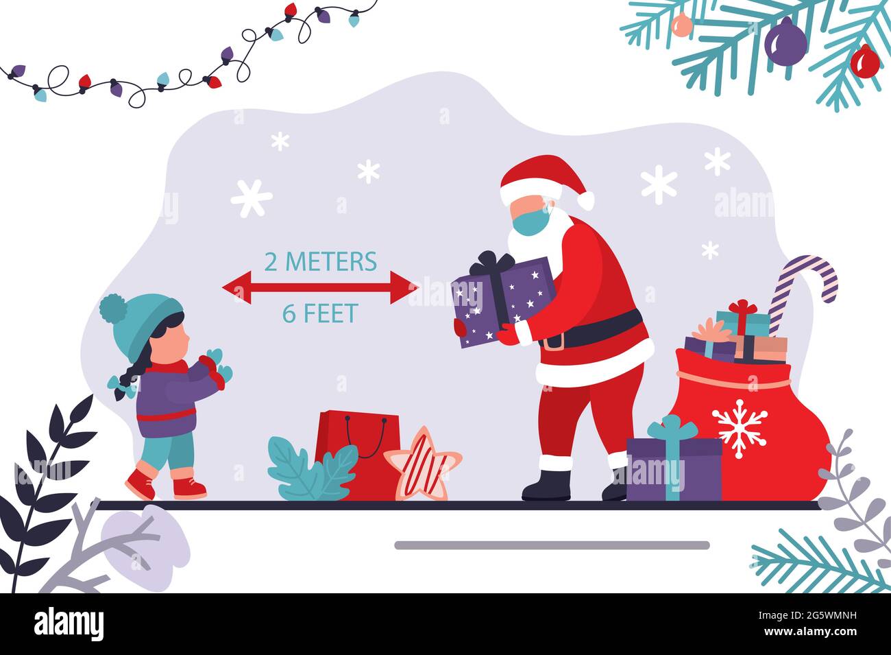 Child girl in santa hat Stock Vector Images - Alamy