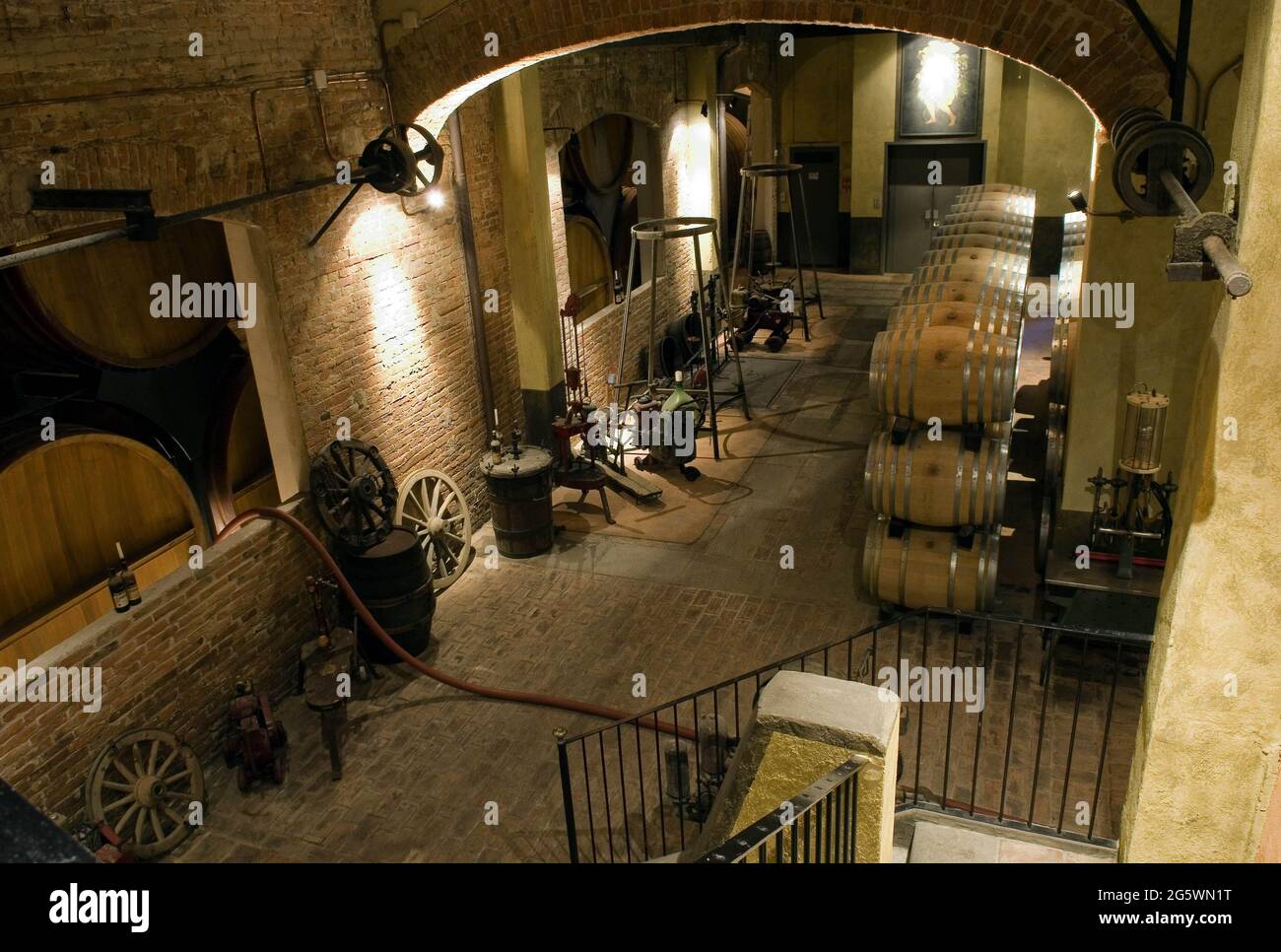 Italy, Piemonte, Alba, Pio Cesare estate, the ancient cellar. Built at ...
