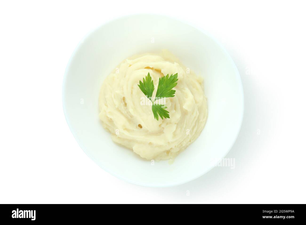 Plate of mashed potatoes isolated on white background Stock Photo - Alamy