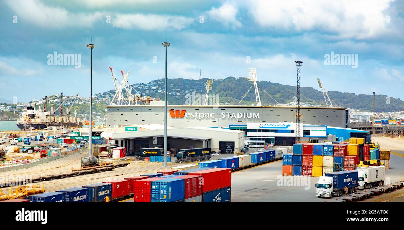 View of port of Wellington, New Zealand. Taken from Wellington Urban ...