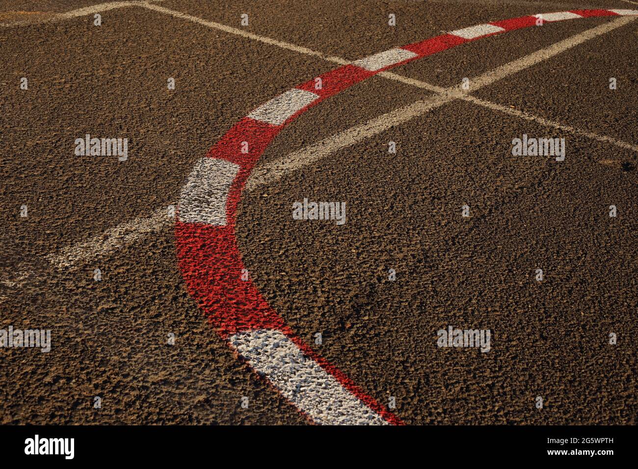 Road signs on the asphalt Stock Photo - Alamy