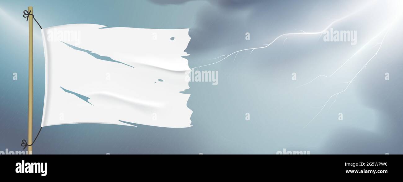 Torn White Flag Surrender