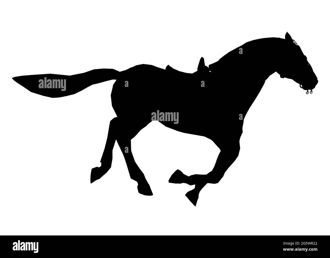 Prancing horse silhouette isolated on white background. Vector ...