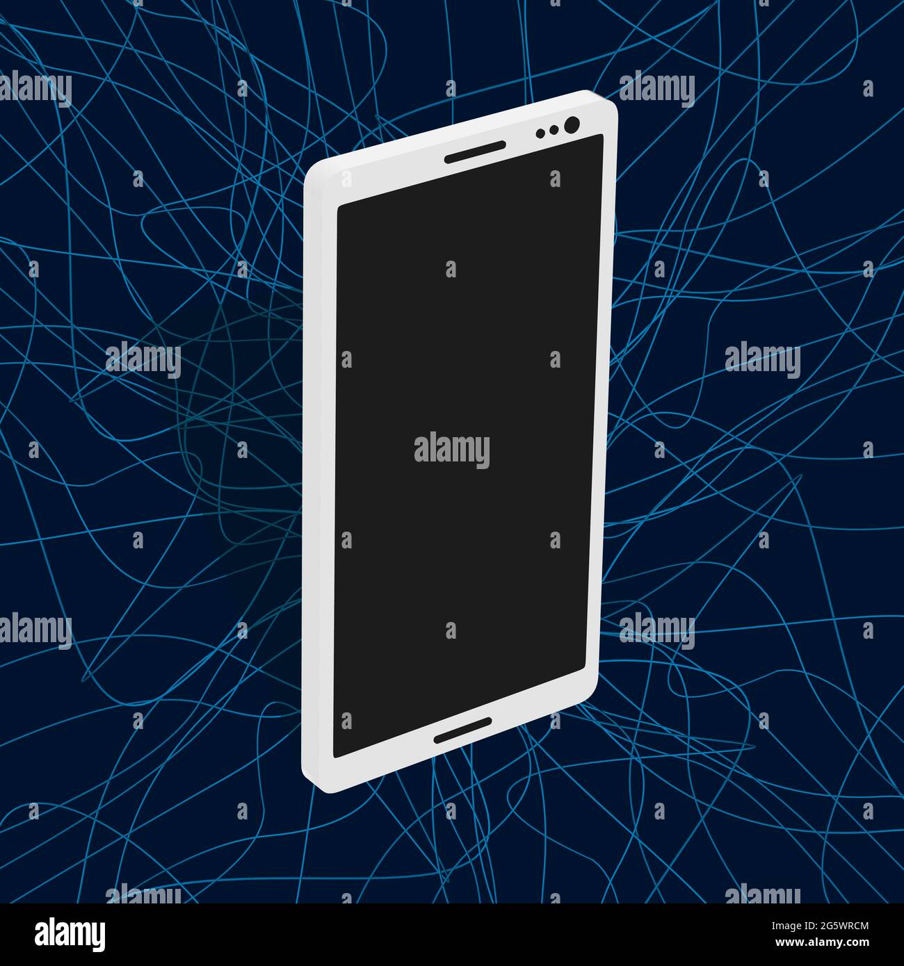 Telephone with many wires in the background. Vector illustration Stock ...