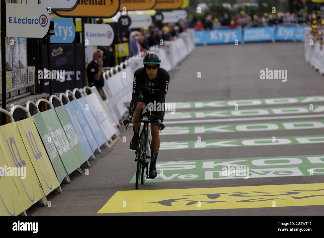 Laval, France. 30 June 2021. Casper Pedersen at the arrival of the ...