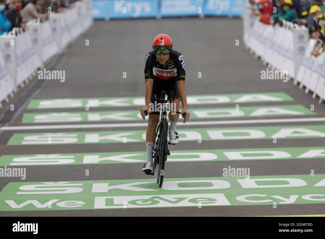 Laval, France. 30 June 2021. Tosh Van Der Sande at the arrival of the ...