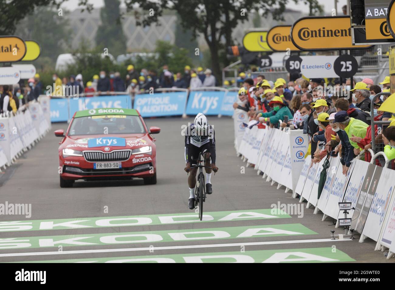 Laval, France. 30 June 2021. Nicholas Dlamini at the arrival of the ...