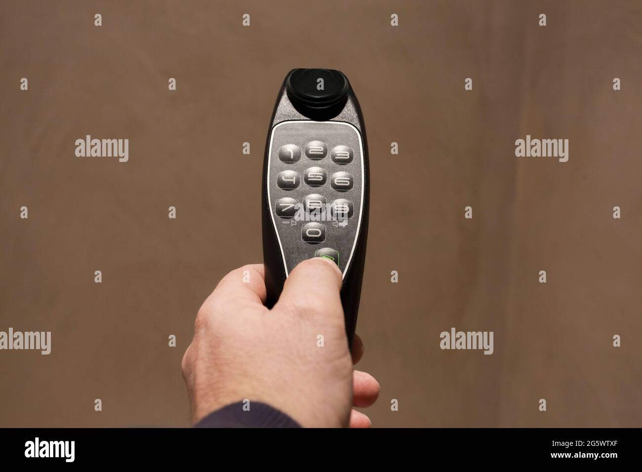 Audioguide device for museums and outdoors visits. Isolated Stock Photo ...