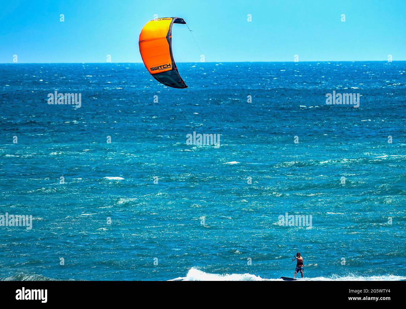 Wind Surfing off the Atlantic coast Stock Photo - Alamy