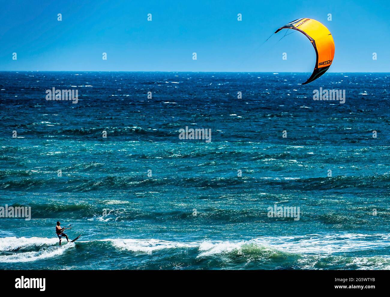 Wind Surfing off the Atlantic coast Stock Photo - Alamy