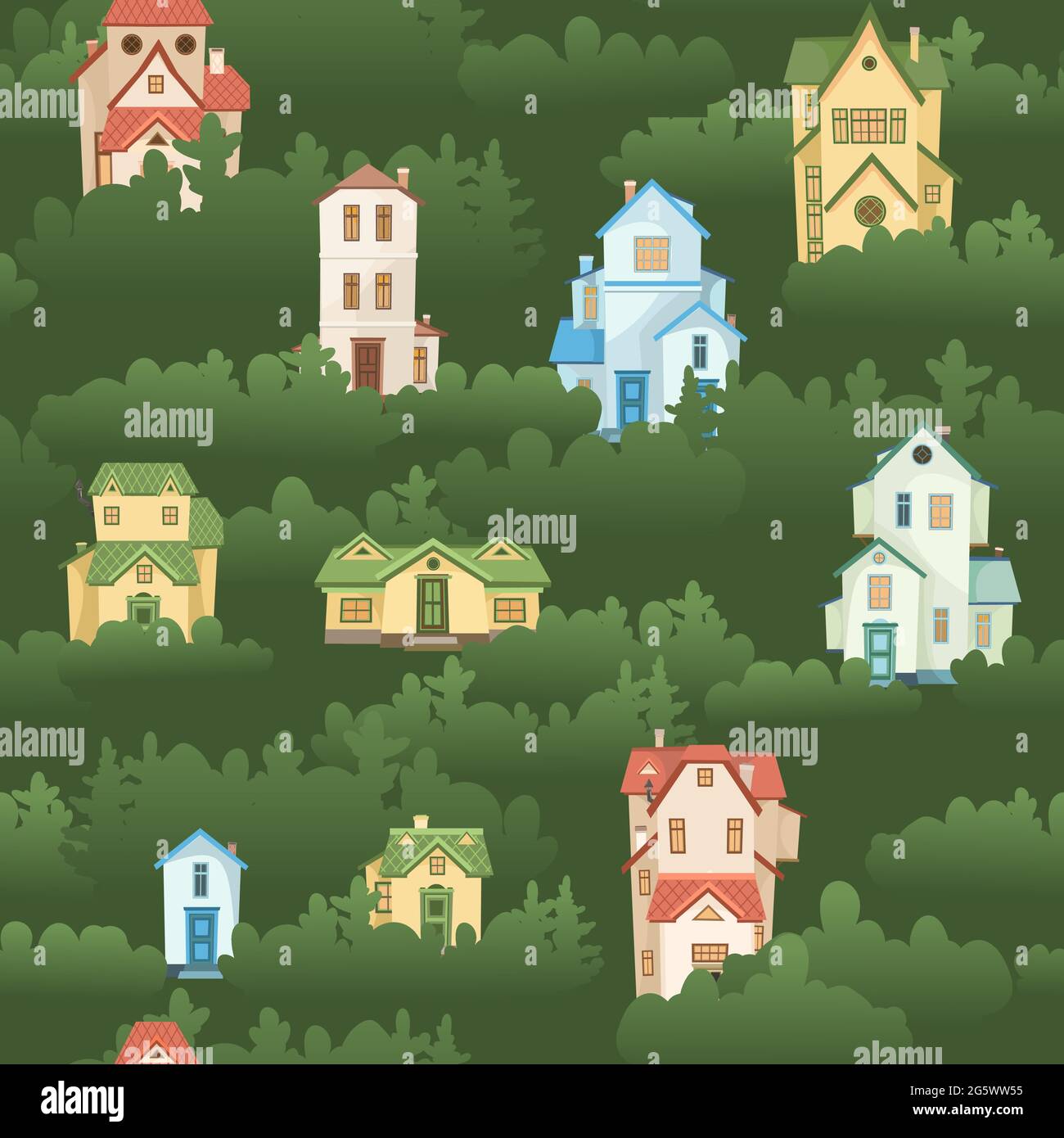 Forest town Stock Vector Images - Alamy