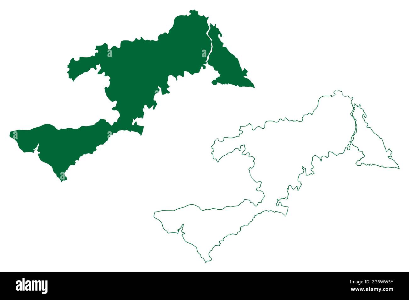 Khordha district (Odisha State, Republic of India) map vector ...