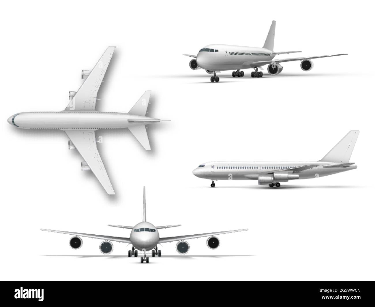 3d Model Flying Passenger Aircraft Stock Vector Images - Alamy