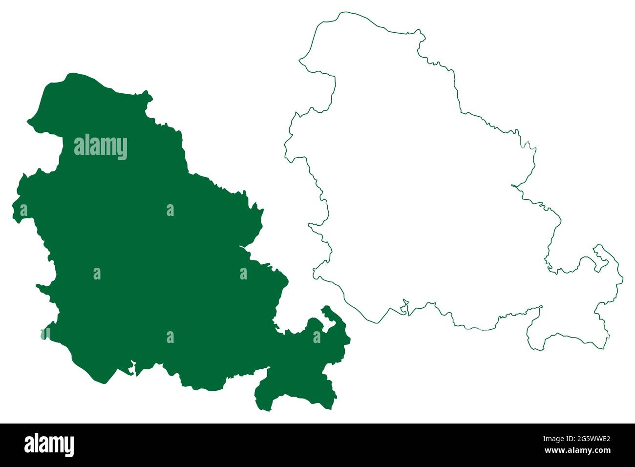 Kendujhar district (Odisha State, Republic of India) map vector ...