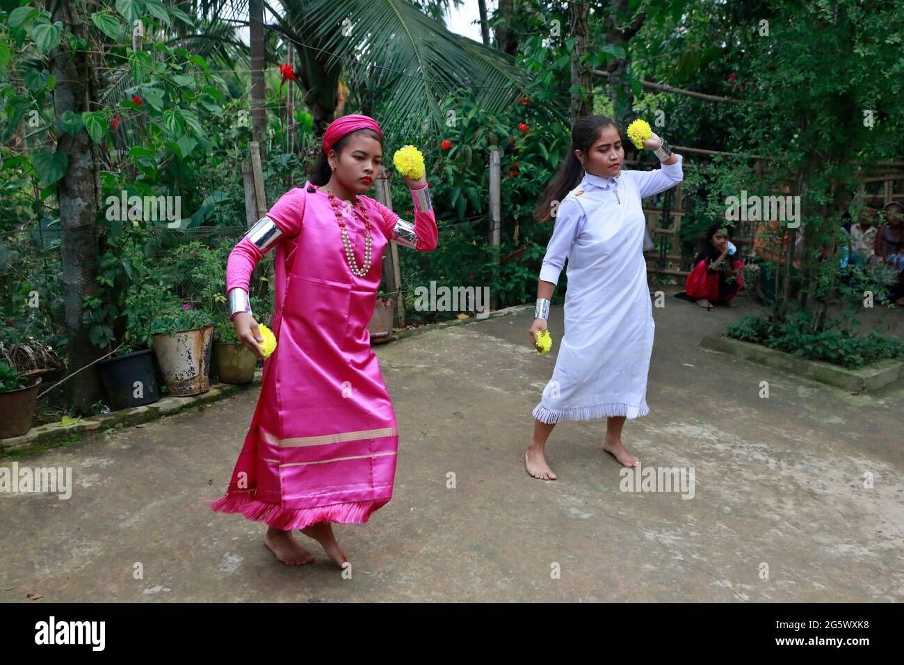 Moulvibazar, Bangladesh - June 20, 2021: Thirty families of the Khasia ...
