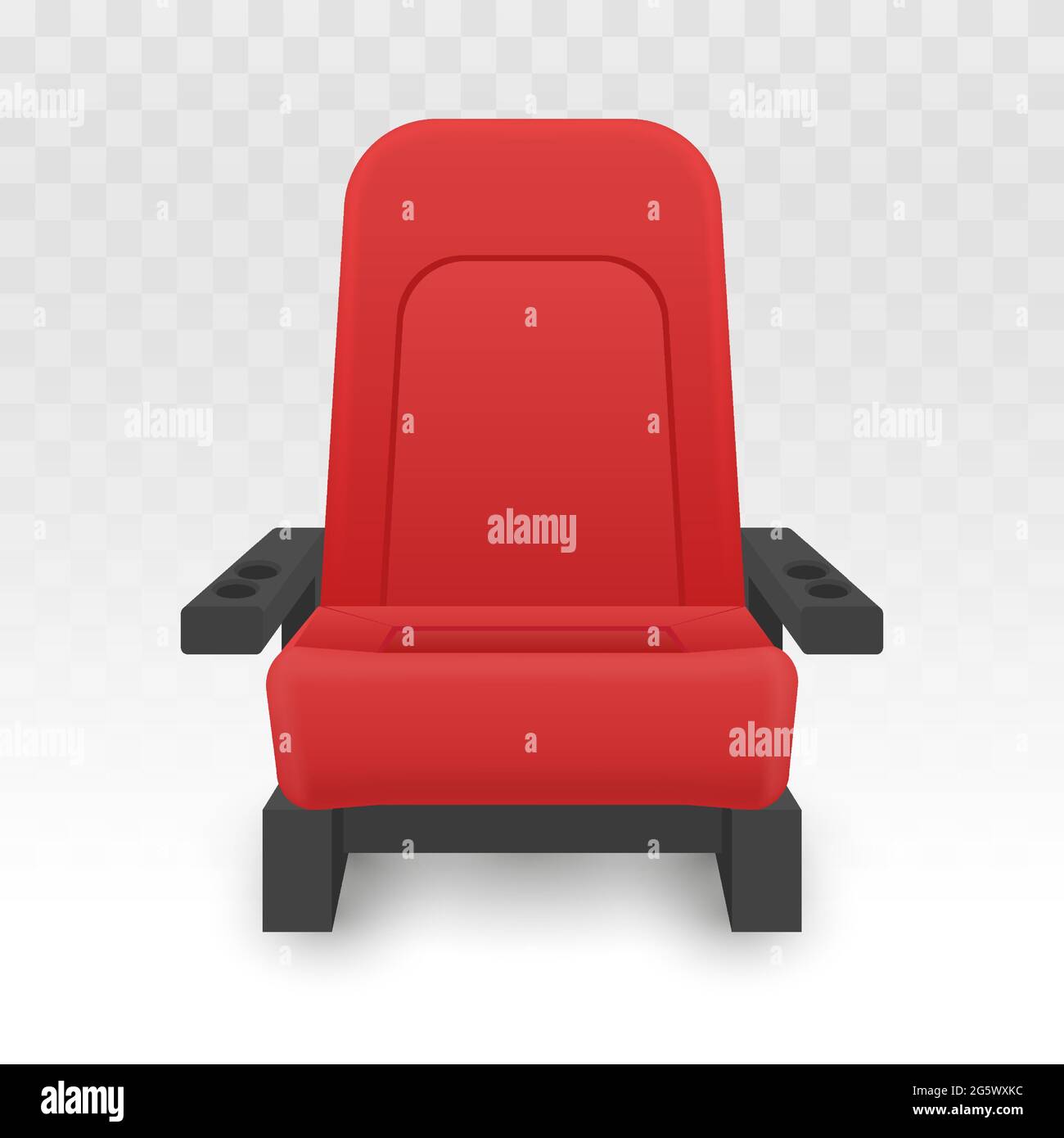 Cinema seats isolated on white. Red chair Vector illustration Stock ...